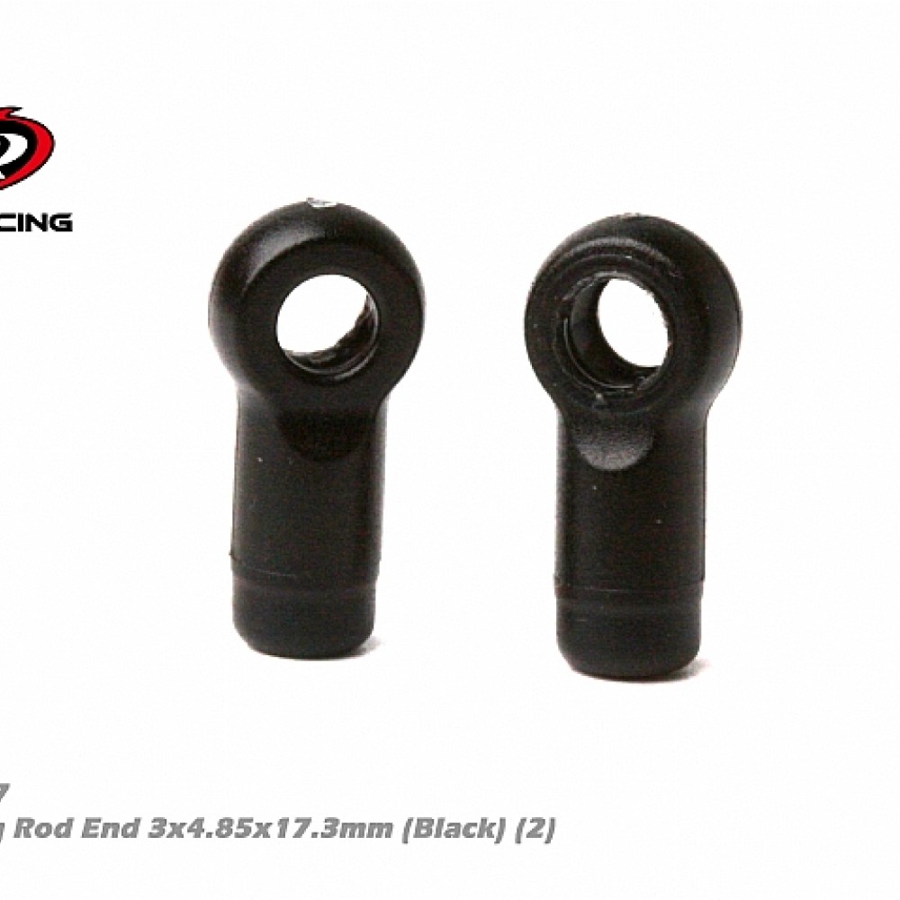 PR Racing Rod End 3x4.85x17.3mm (Black) (2)